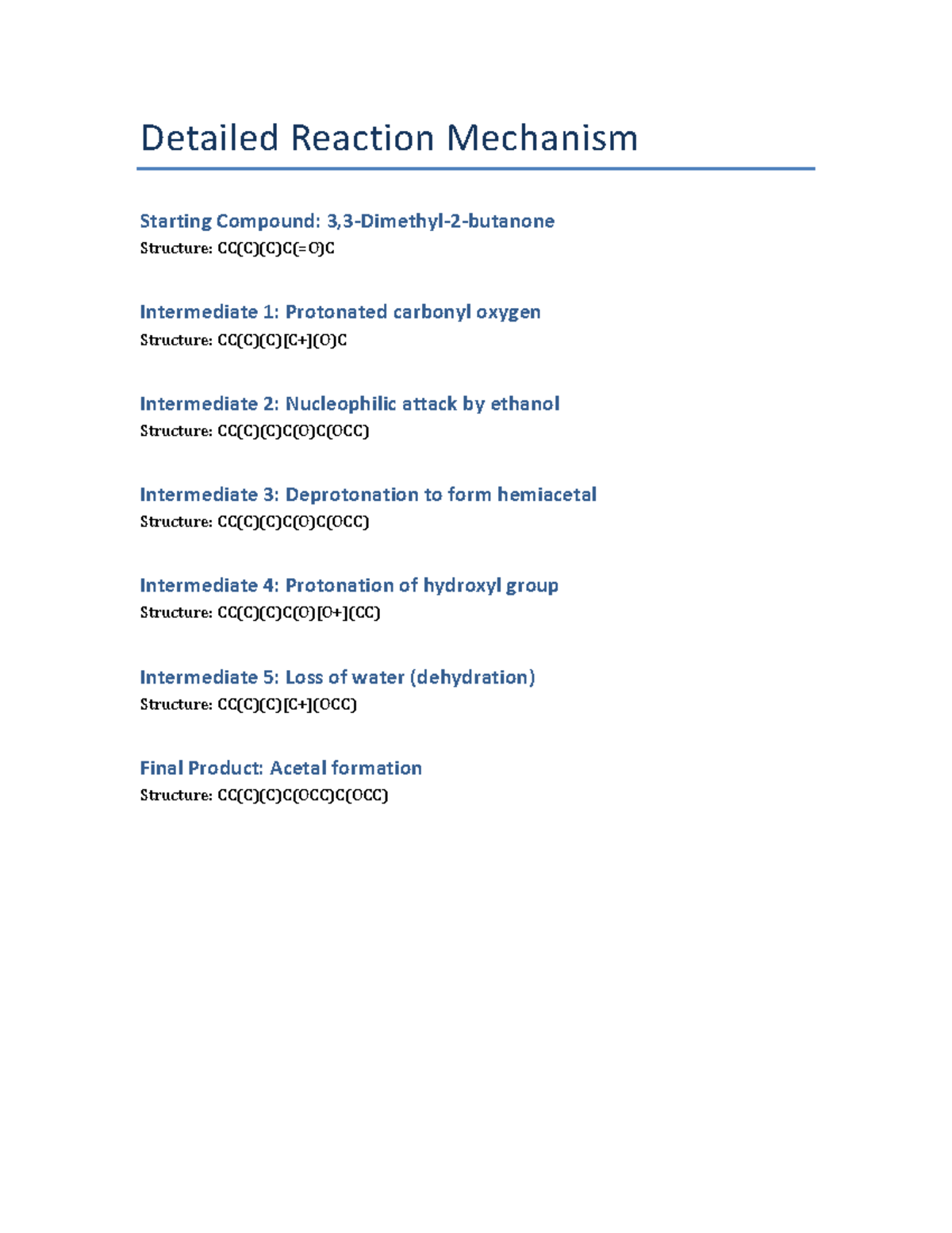 Reaction mechanism - Acetalbildung - Detailed Reaction Mechanism ...