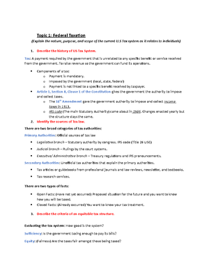 Taxation study guide - Describe the history of taxation in the United ...