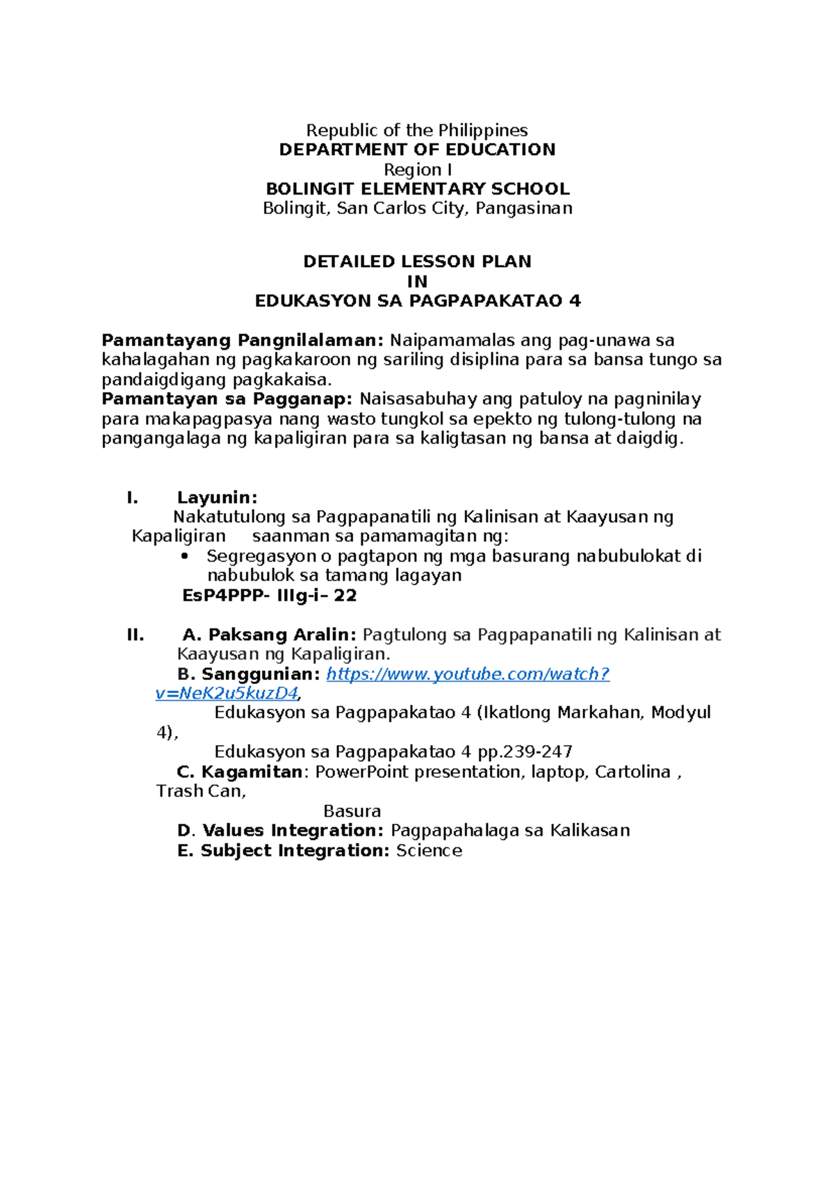Detailed-Lesson-Plan-in-Es P4 Laila Espinoza (Autosaved) - Republic of the Philippines ...