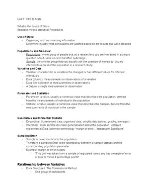 Stat 109 chapter 5 notes - STAT 109 CHAPTER 5 CHAPTER 5: 5. What is ...