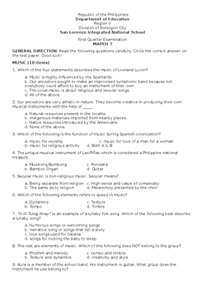 ART Appreciation Midterm EXAM - ART APPRECIATION MIDTERM EXAM Question ...