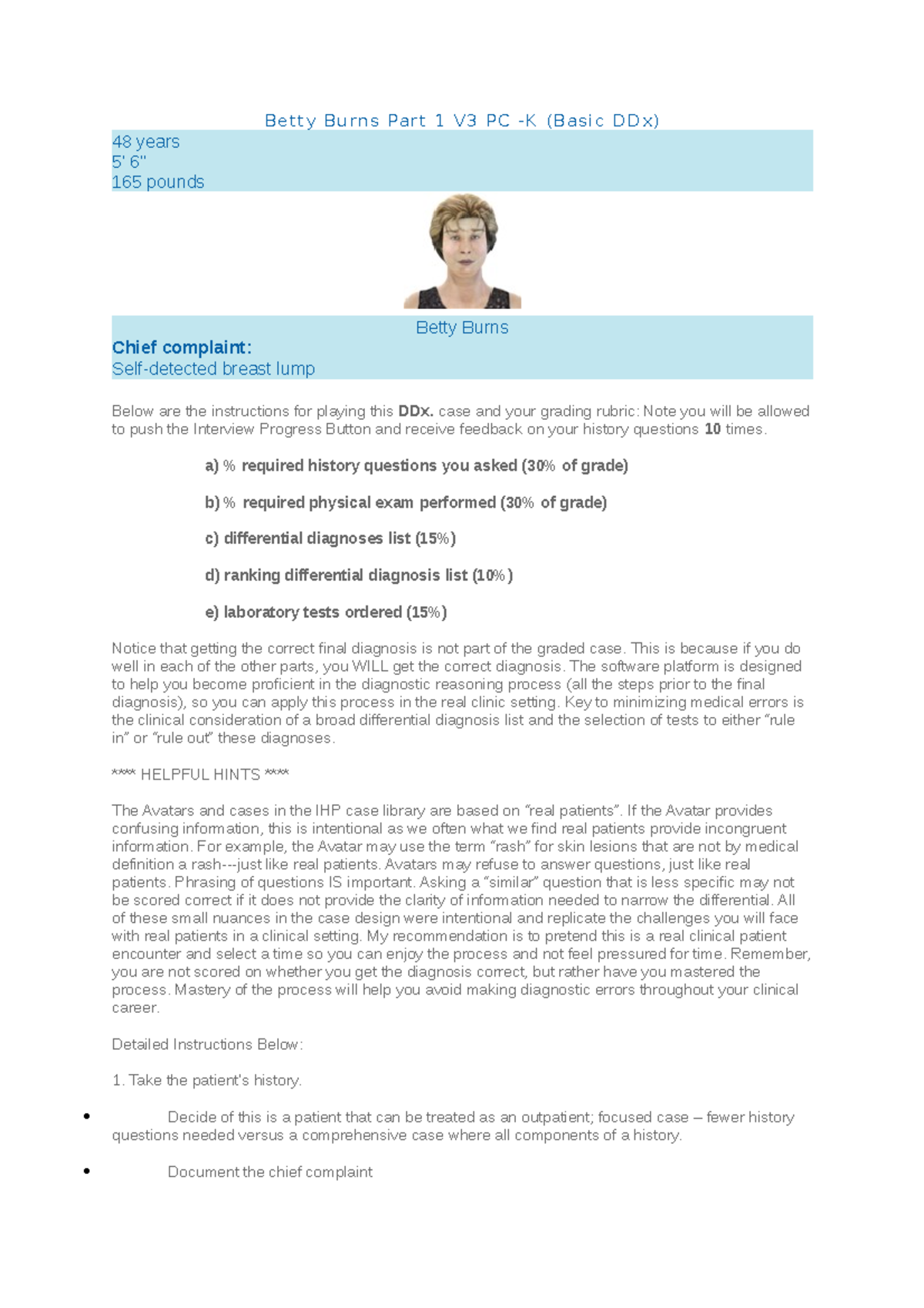 Betty Burns - IHUMAN - B e t t y B u rn s Pa r t 1 V 3 P C - K ( B a s i c D D x ) 48 years 5 ...