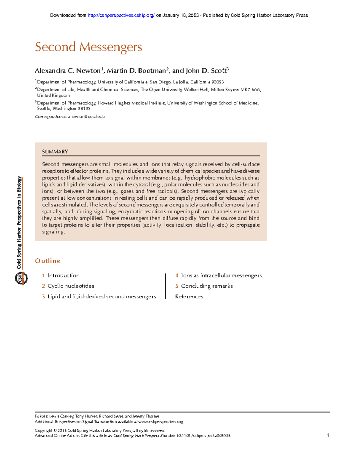 Second messangers - nursing year 1 - Second Messengers Alexandra C ...