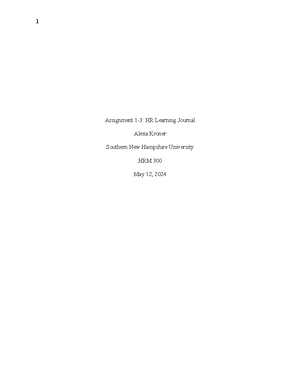 HRM 310 4-1 Assignment HR Inbox - 4-1 Assignment: HR Inbox Alexa Kroner HRM 310: Employee and ...