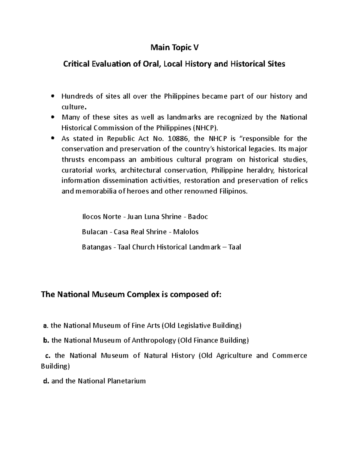 Lesson 5 - Critical Evaluation of Oral, Local History and Historical ...