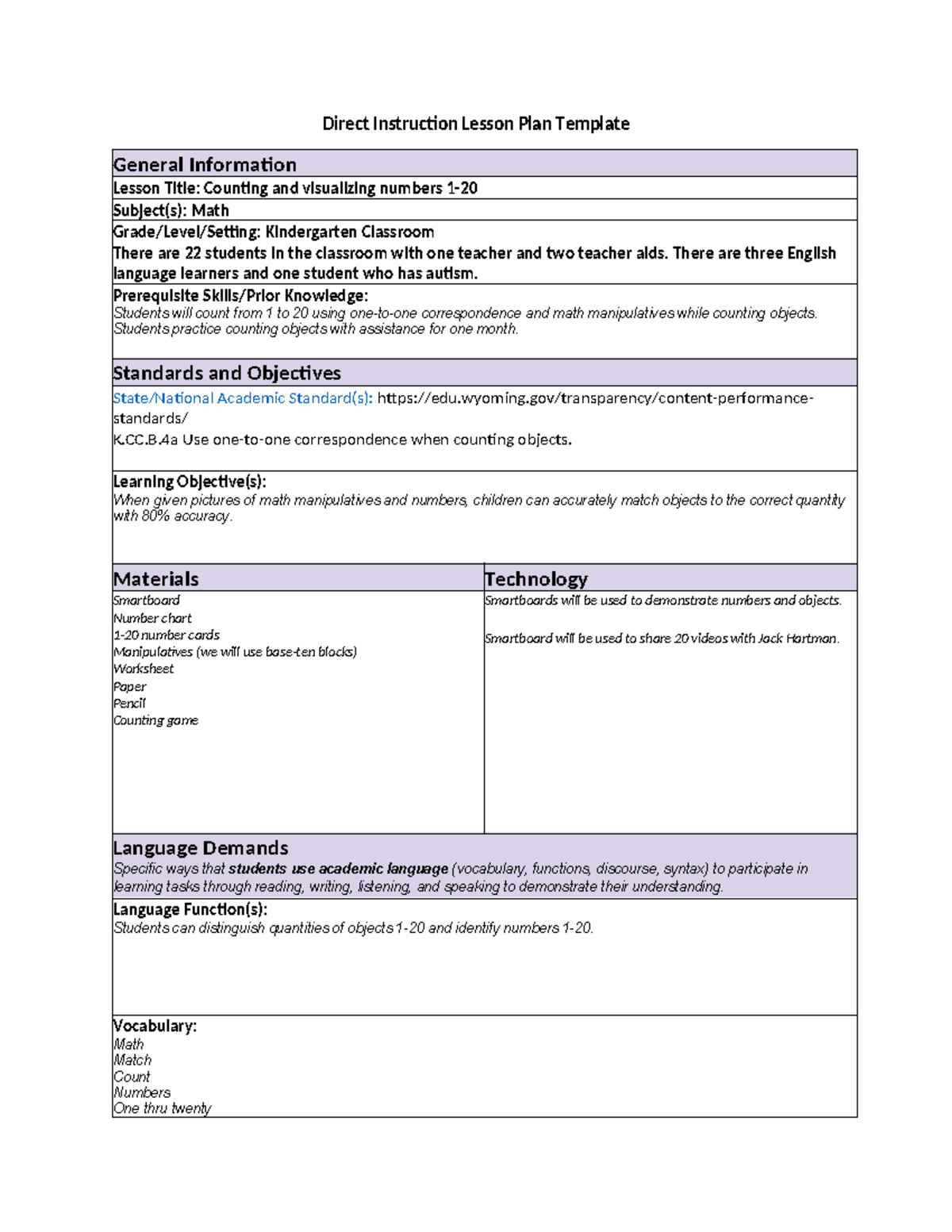 Task 2 d091 - task 2 - Direct Instruction Lesson Plan Template General ...