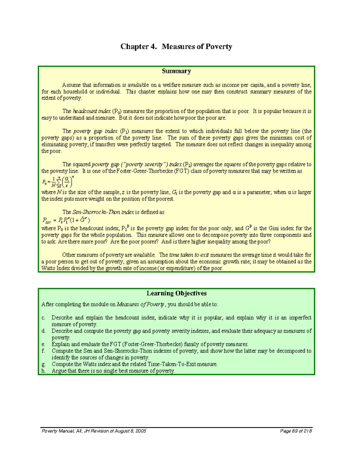 03 Measure Of Poverty Chapter 4 Measures Of Poverty Summary 03-measure-of-poverty-chapter-4-measures-of-poverty-summary