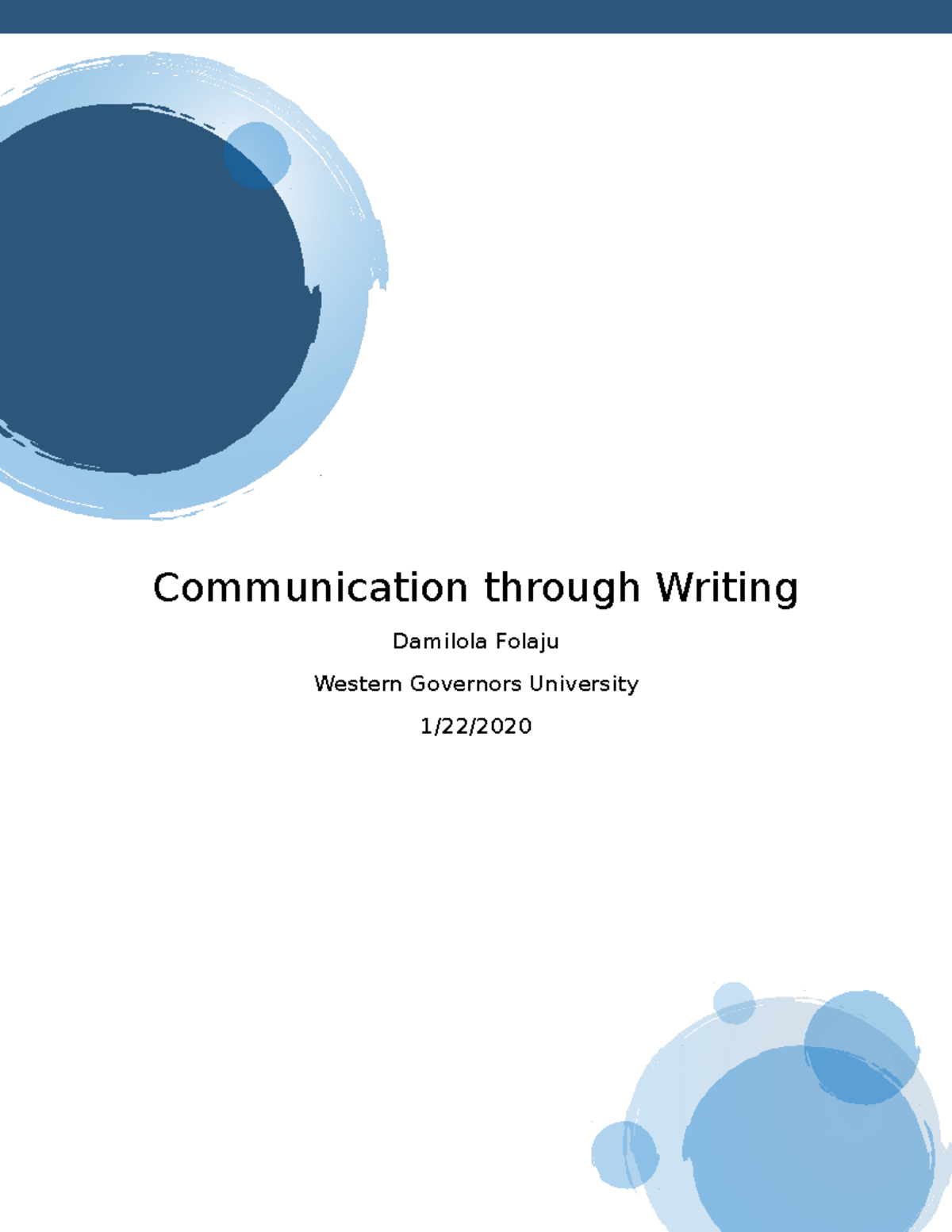 Communication through Writing - Communication through Writing Damilola ...