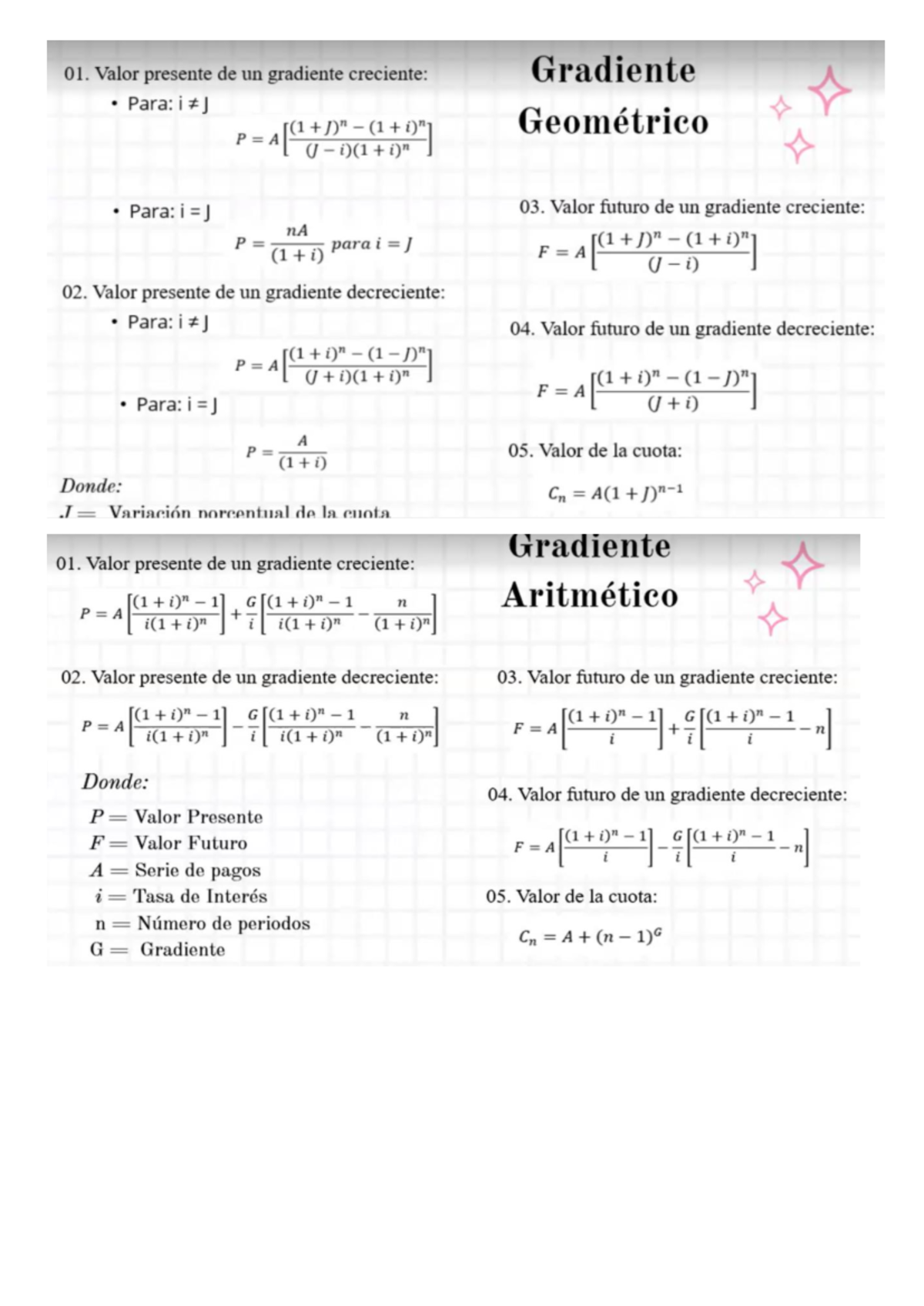 Formula gradiente - apuntes - 01. Valor presente de un gradiente ...