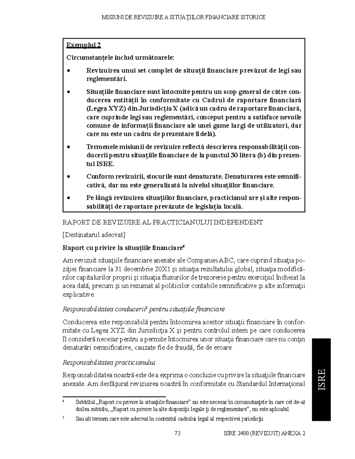 S1 ISRE 2400 Anexa 2 Exemplul 2 - ,65( 5(9,=8,7 $1(;$ ISRE - Studocu