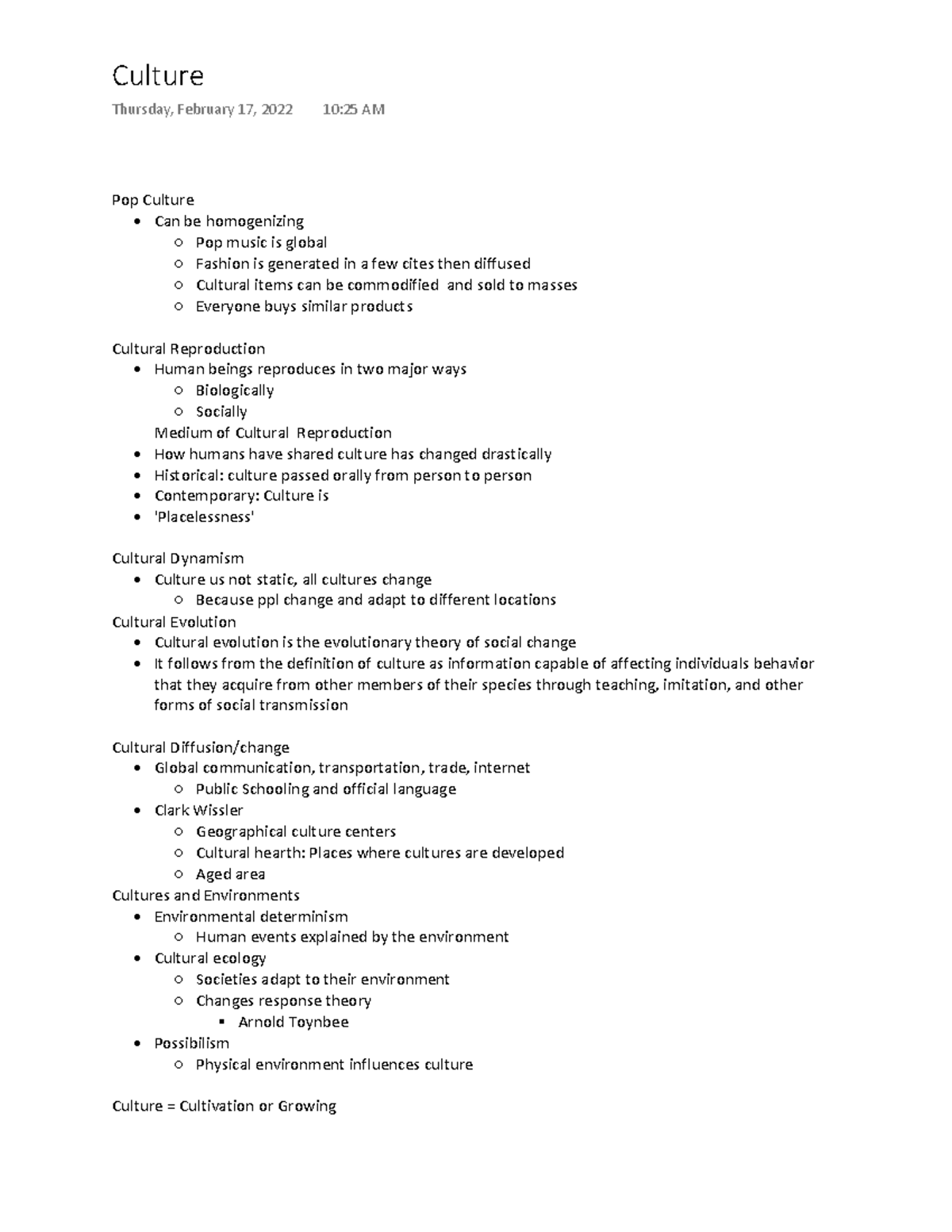 Culture - Lecture notes 4 - Pop Culture Can be homogenizing Pop music ...