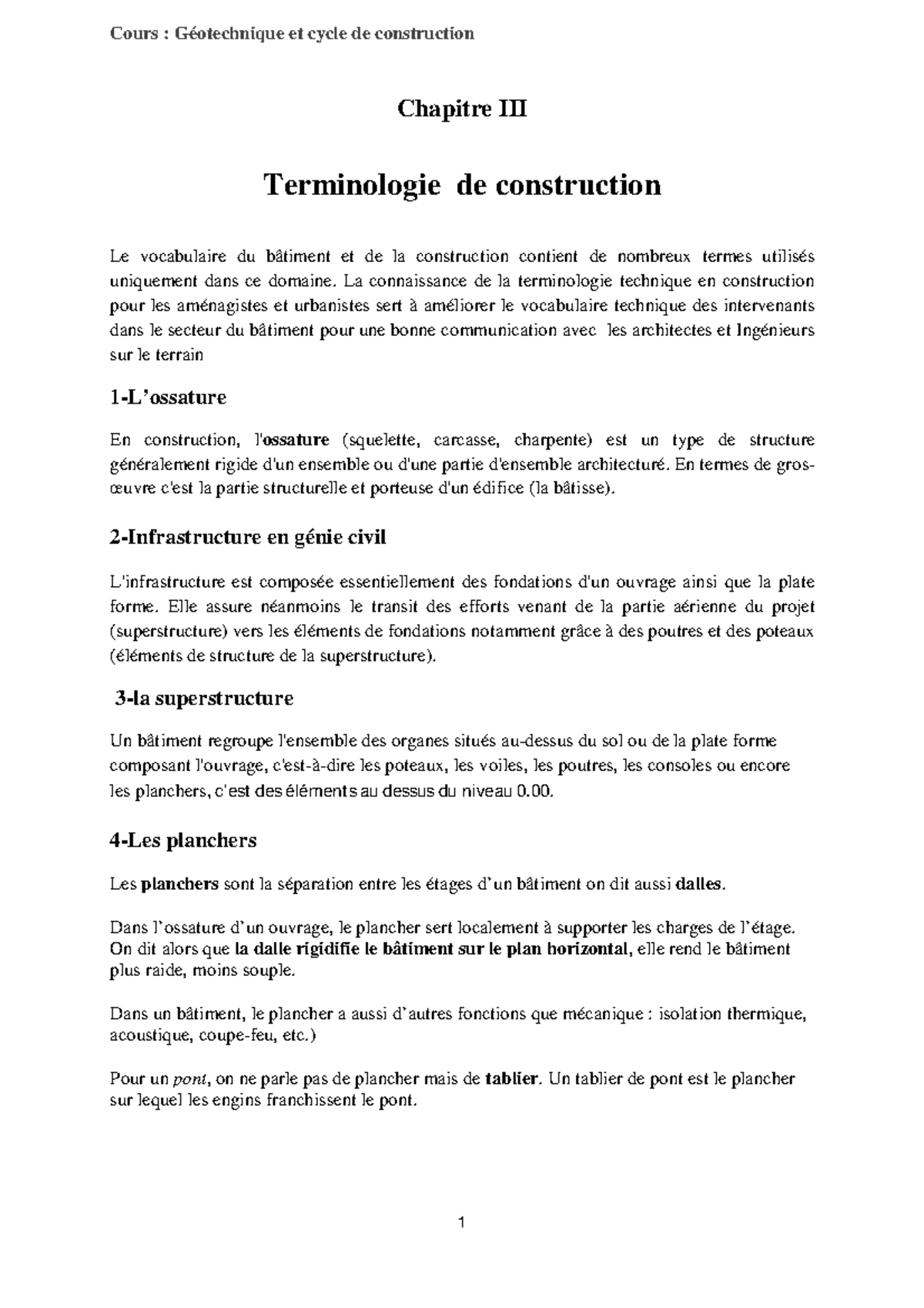 Chapitre 3 m urbain 01 - Cours : Géotechnique et cycle de construction ...