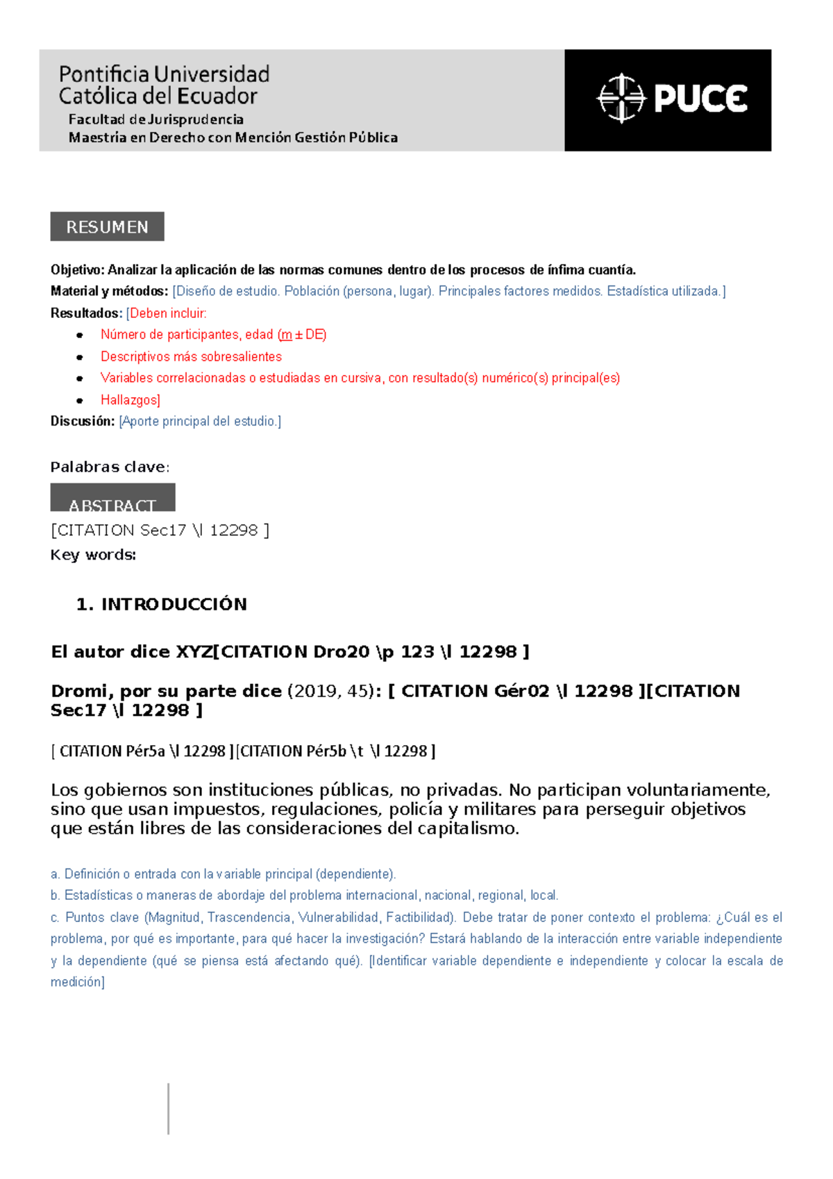 Plantilla Paper Científico - Objetivo: Analizar la aplicación de las ...