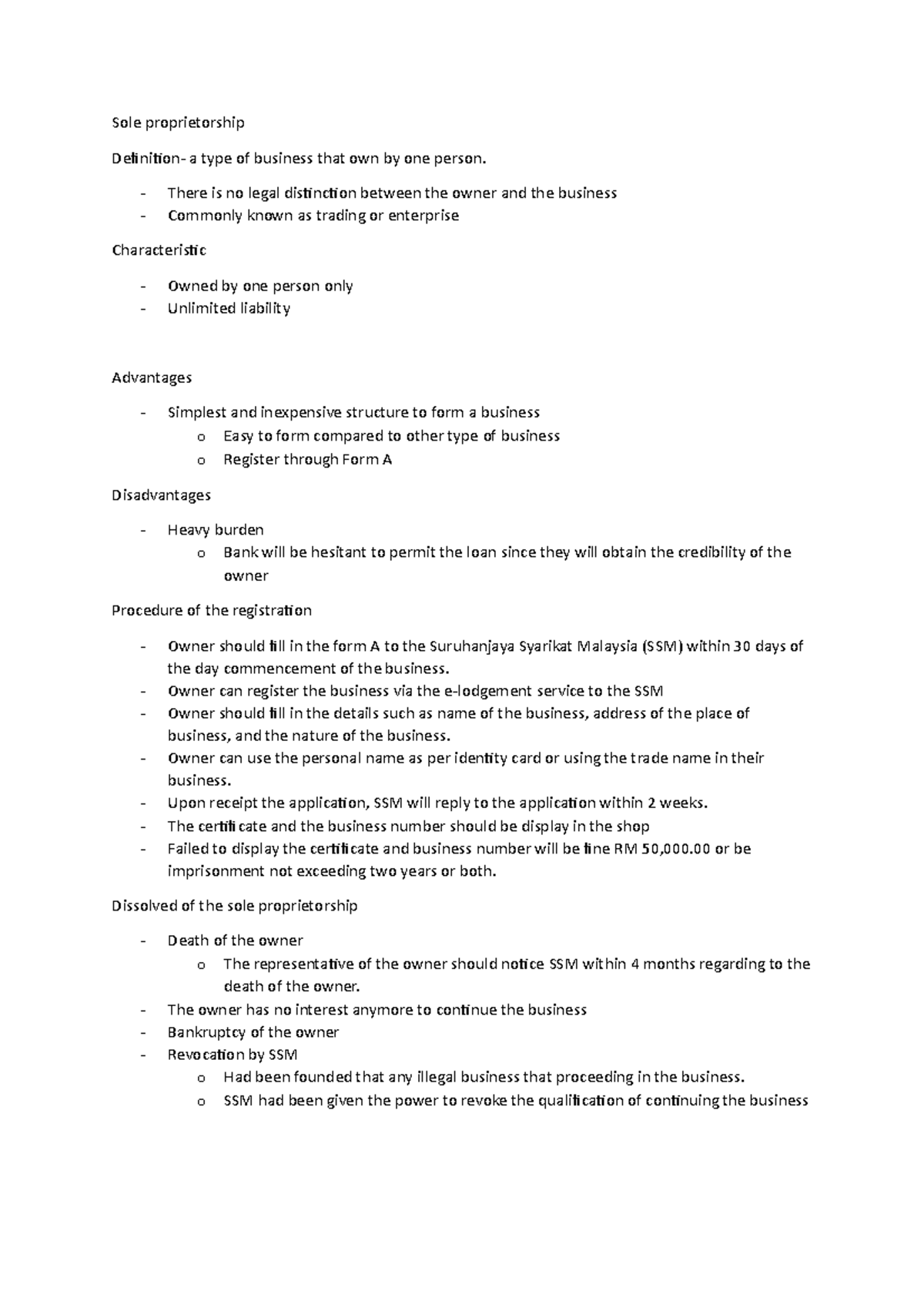 Sole proprietorship - Type of business - Sole proprietorship Definition ...