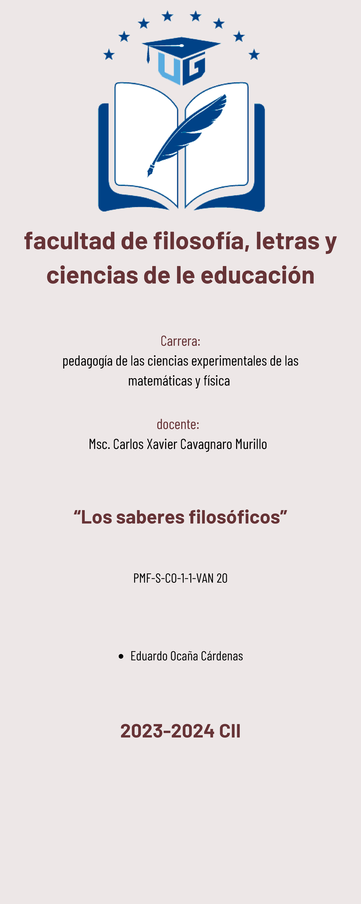 Saberes filosóficos (individual) - facultad de filosofía, letras y ...