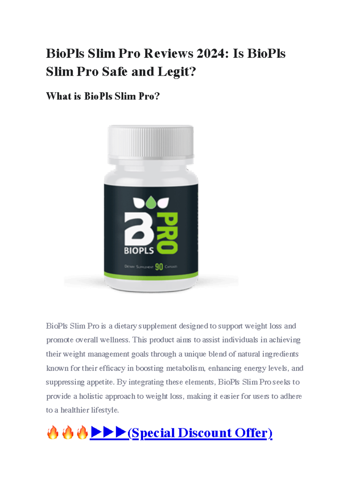Bio Pls Slim Pro - BioPls Slim Pro Reviews 2024: Is BioPls Slim Pro ...