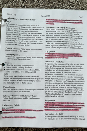 Set 3 - The experiments you do in the General Chemistry II Lab. (Not ...