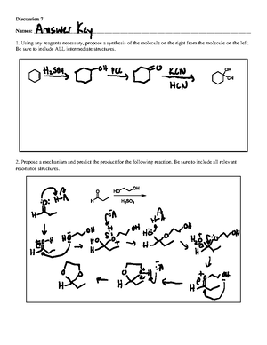 Discussion 1-Answer Key - Chemistry 224-Discussion 1 - Studocu