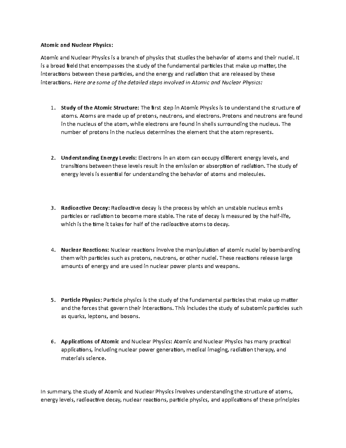 Atomic and Nuclear Physics - Atomic and Nuclear Physics: Atomic and ...