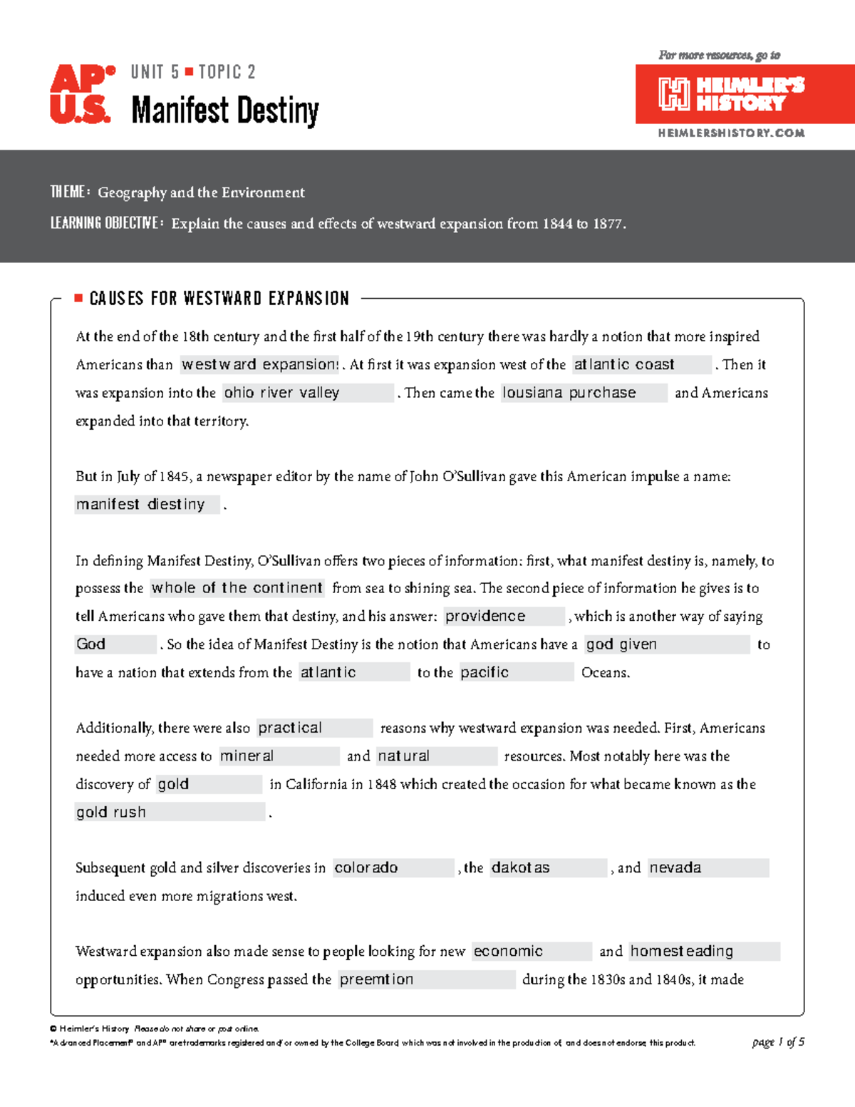 AP US Unit 5 Topic 2 Noteguides - H E I M L E R S H I S T O R Y. C O M ...