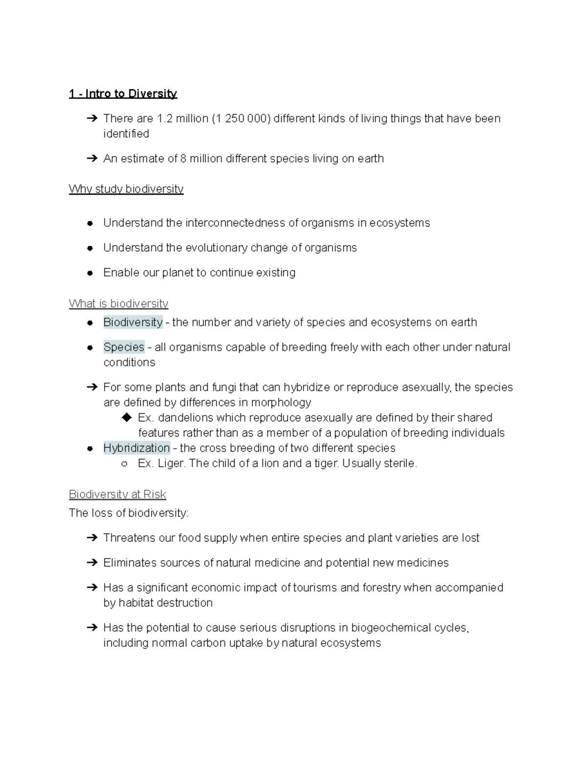 Diversity Unit Review - just my study notes - 1 - Intro to Diversity ...