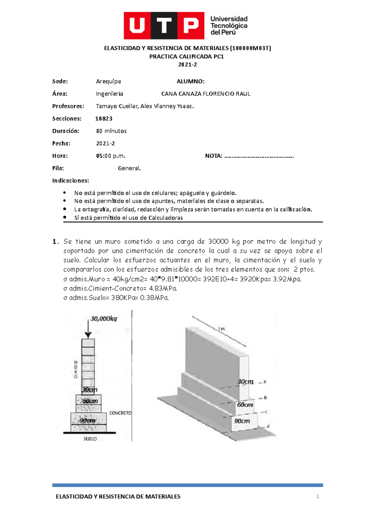 1.Prac.Calif.10823 Elast periodo 2021 - ELASTICIDAD Y RESISTENCIA DE MATERIALES (100000M03T ...