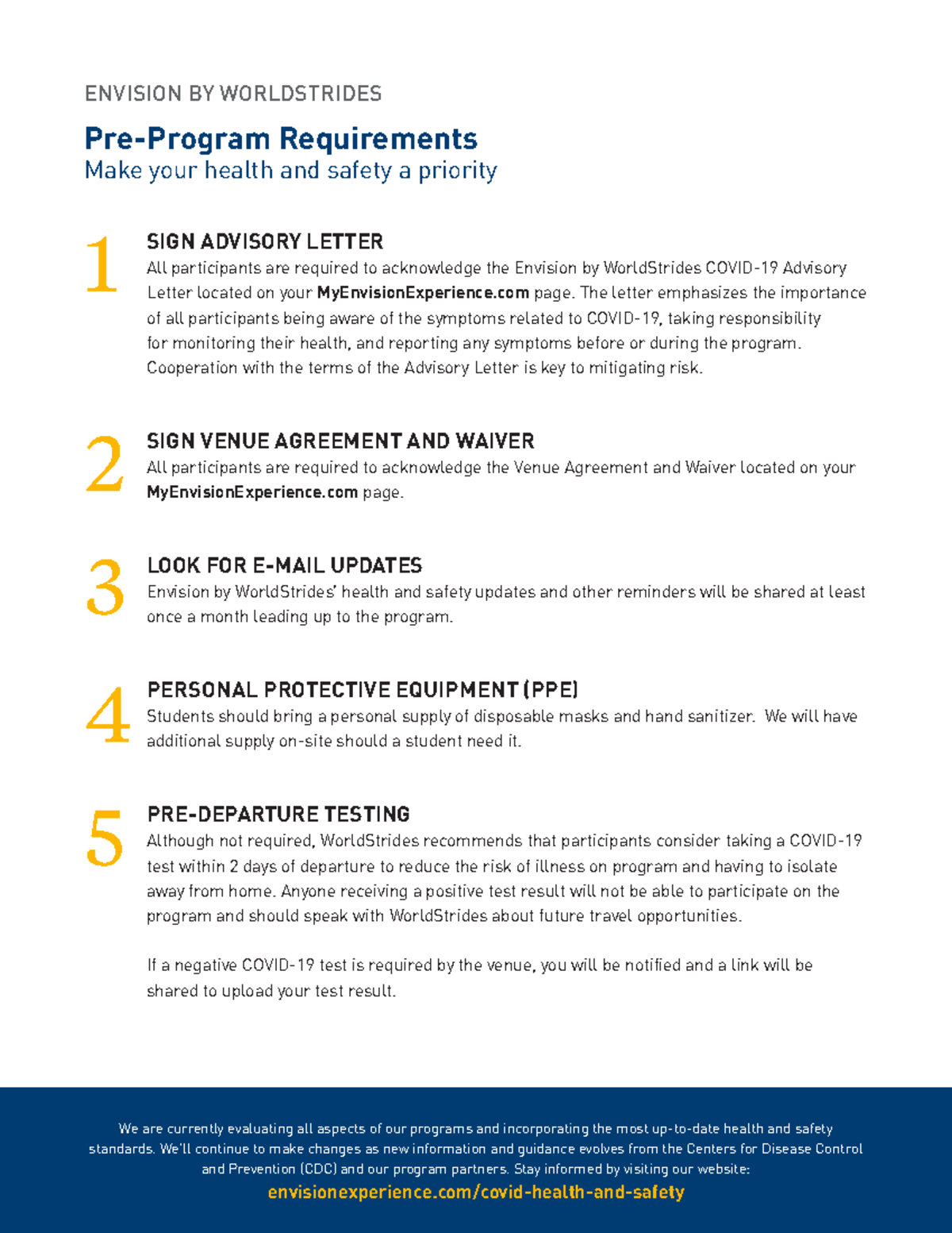 Program Health Safety FAQ - We are currently evaluating all aspects of ...