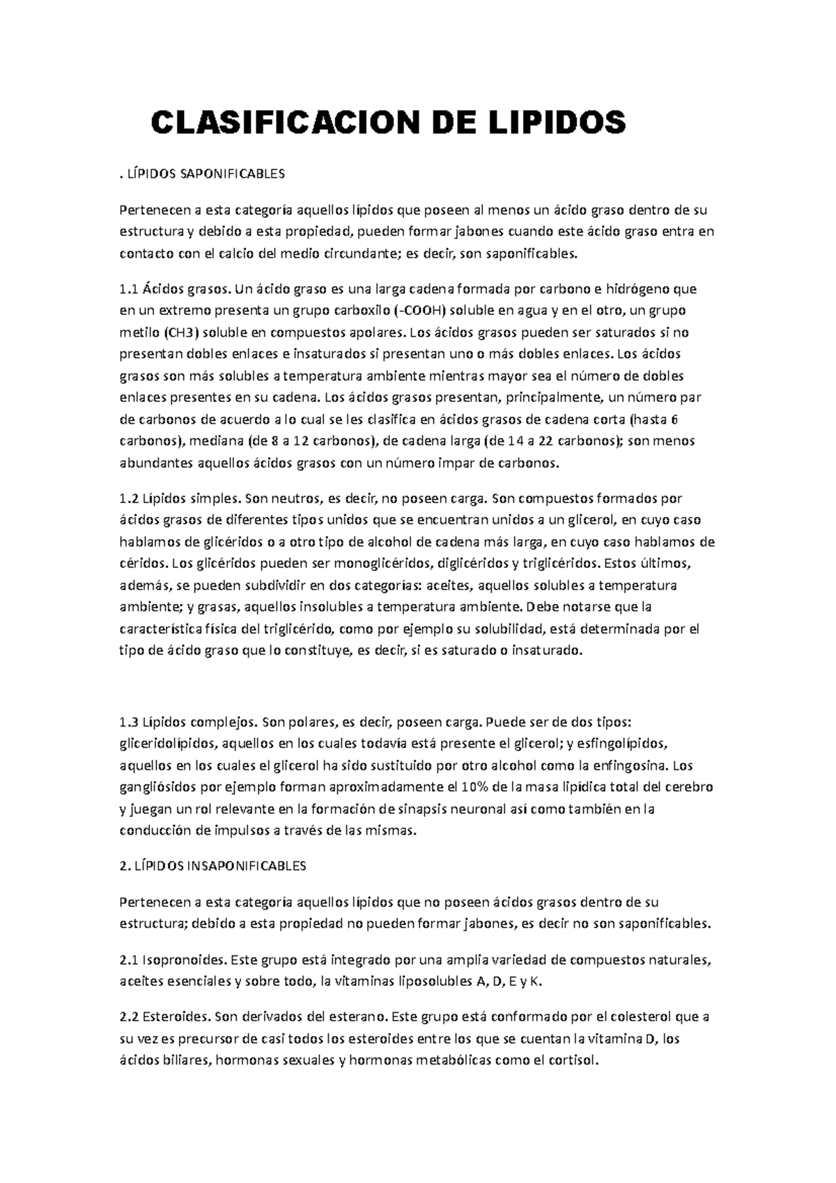 Clasificacion DE Lipidos - CLASIFICACION DE LIPIDOS . LÍPIDOS ...