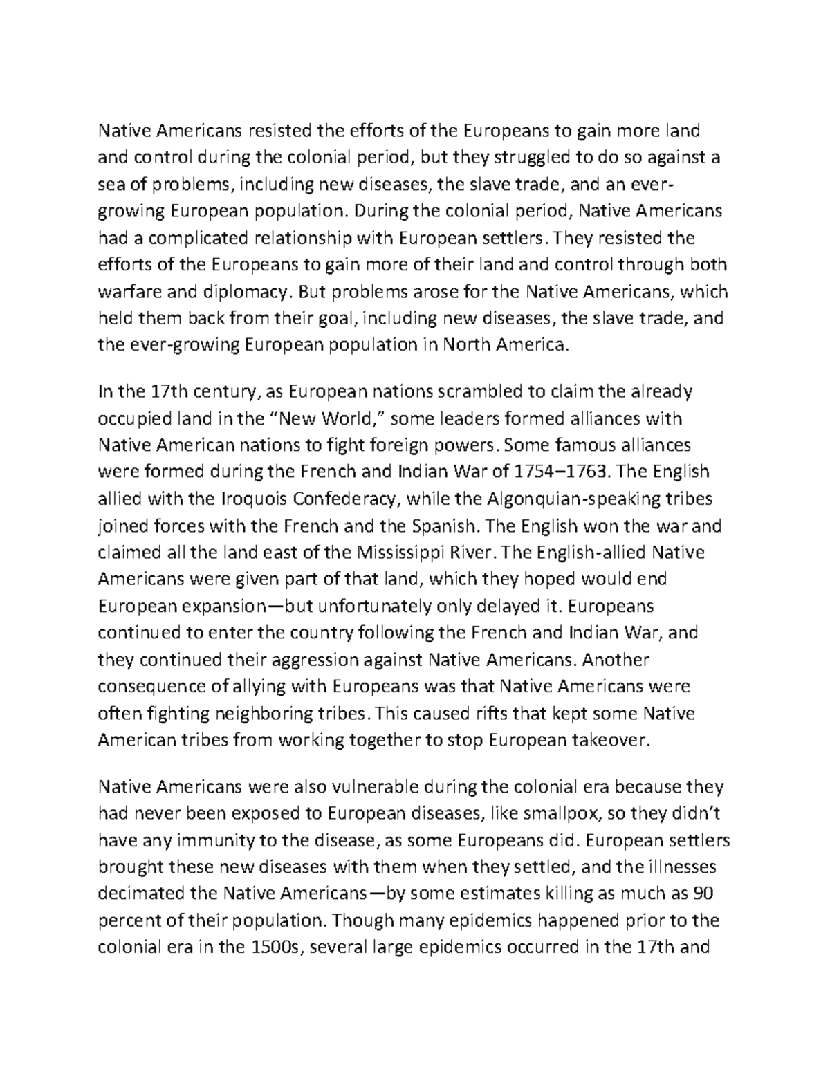 Native American in Colonial America - Native Americans resisted the ...