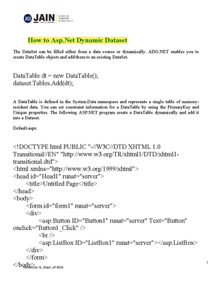 Data Access - MODULE 3 Data Access Syllabus of the Module: Introduction of Unit, Overview of ADO ...