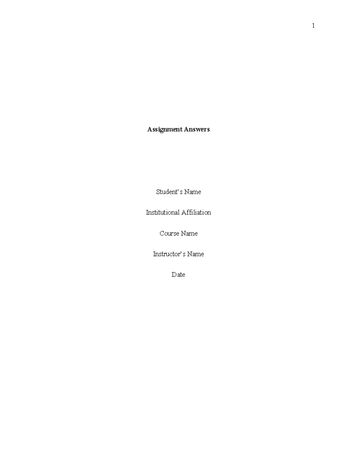 Assignment Answer 123522 - Assignment Answers Student’s Name ...