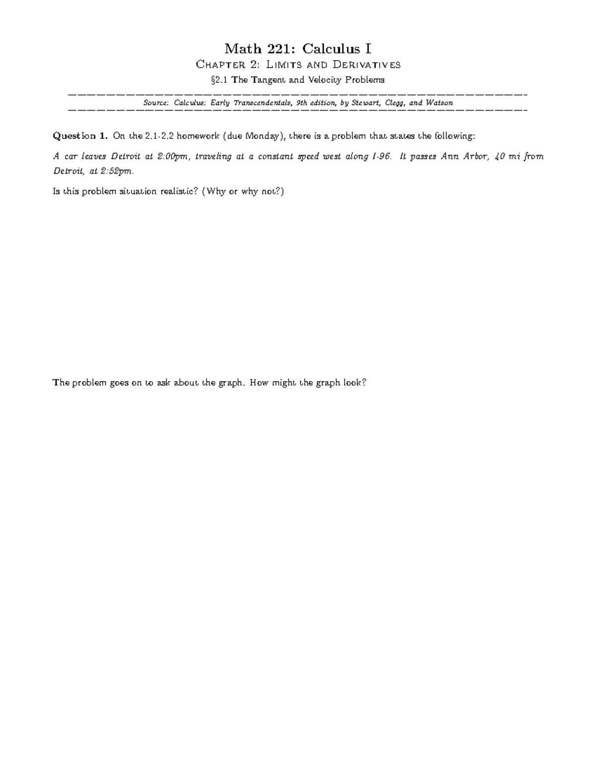 Math 221 F22 Sec 2 - Lecture Outline - Math 221: Calculus I Chapter 2 ...