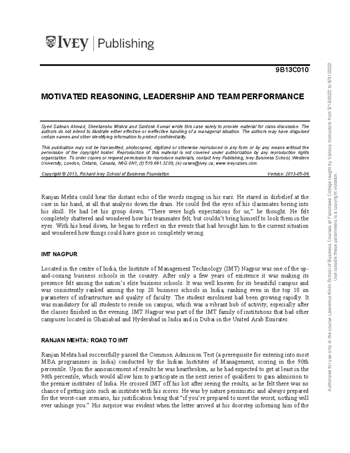 S22 MGMT 6140 Module 6 Motivated Reasoning Leadership and Team ...