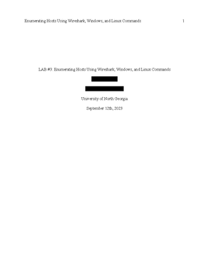 LAB #2 - InfoSec Lab - Scanning the Network on the LAN 1 LAB #1: Performing Reconnaissance from ...