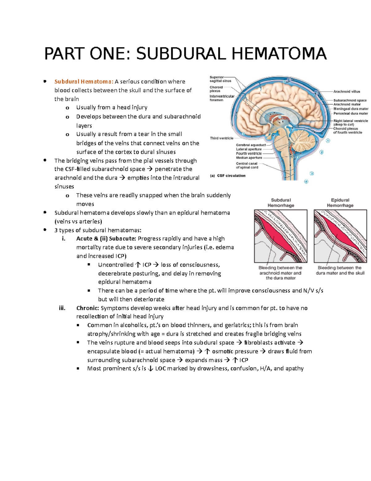 Subdural Hematoma - STROKE - PART ONE: SUBDURAL HEMATOMA Subdural ...
