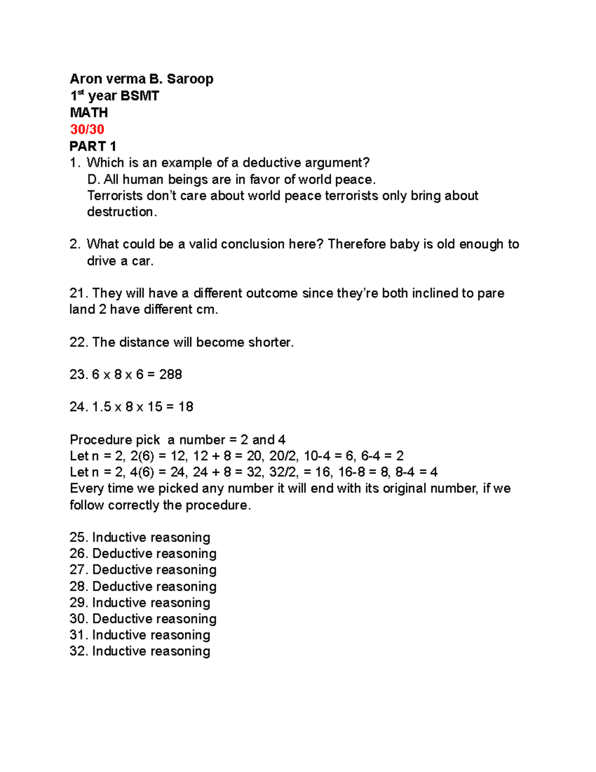 Saroop - MATH-Worksheet 3-Part-1-3 - Aron verma B. Saroop 1 st year ...