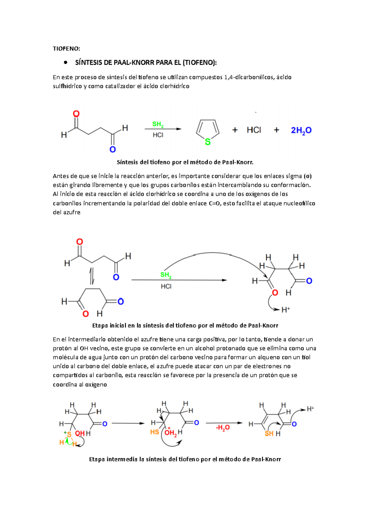 TIOFENO: SÍNTESIS DE PAAL-KNORR PARA EL (TIOFENO) - TIOFENO: SÍNTESIS ...