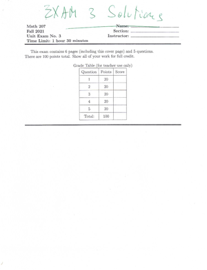 Solutions-Practice-Exam2 - Math 207 - Studocu