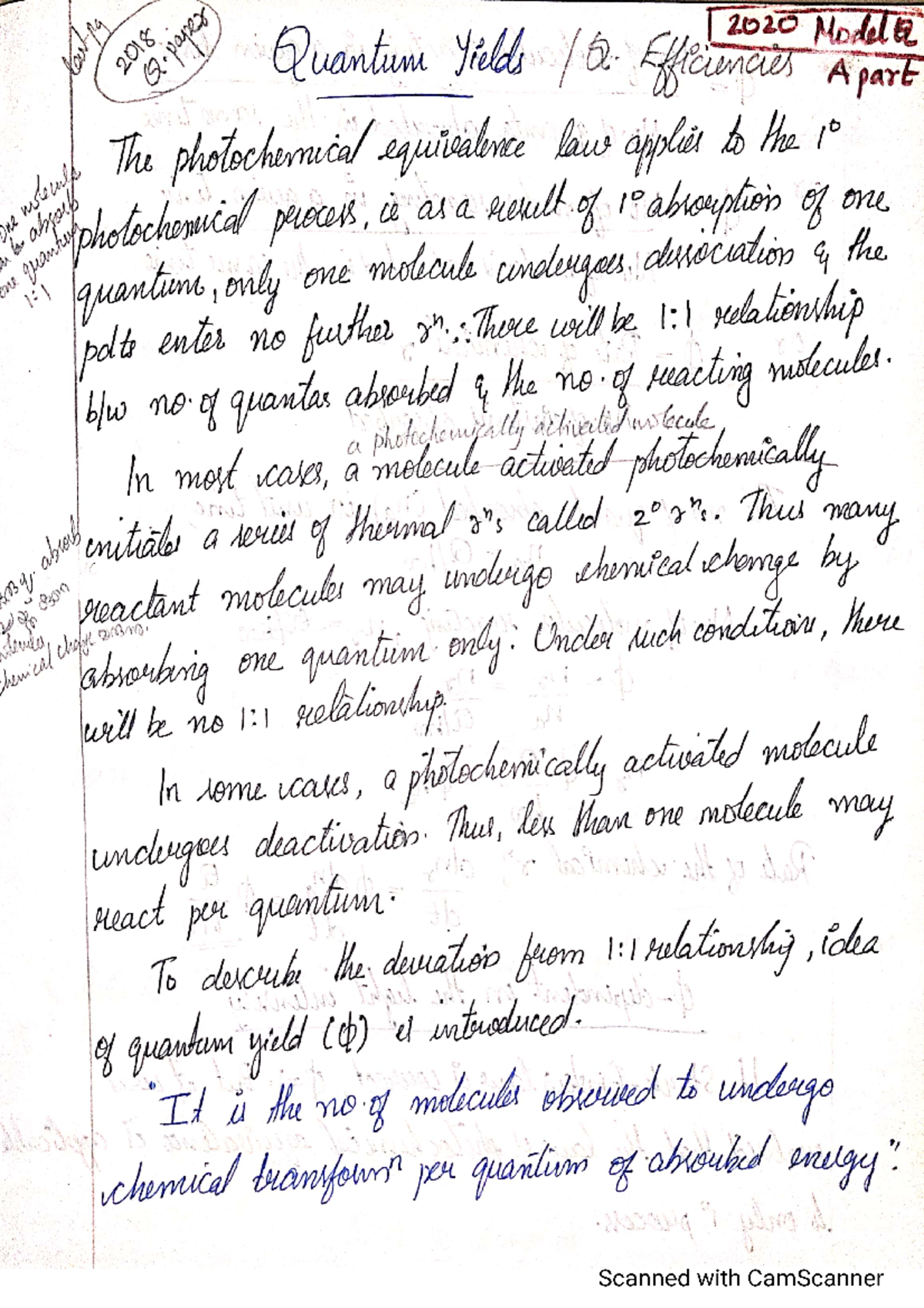 Photochem part 1 - Lecture notes - MSC Chemistry - Studocu