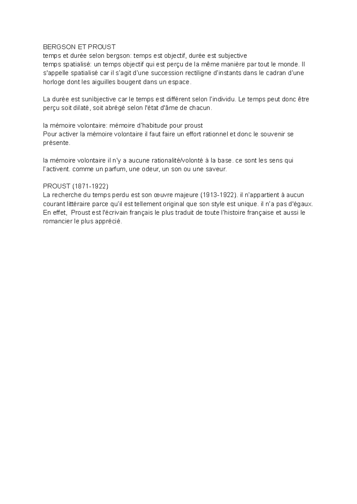 Bergson ET Proust - biografia e opere - BERGSON ET PROUST temps et ...