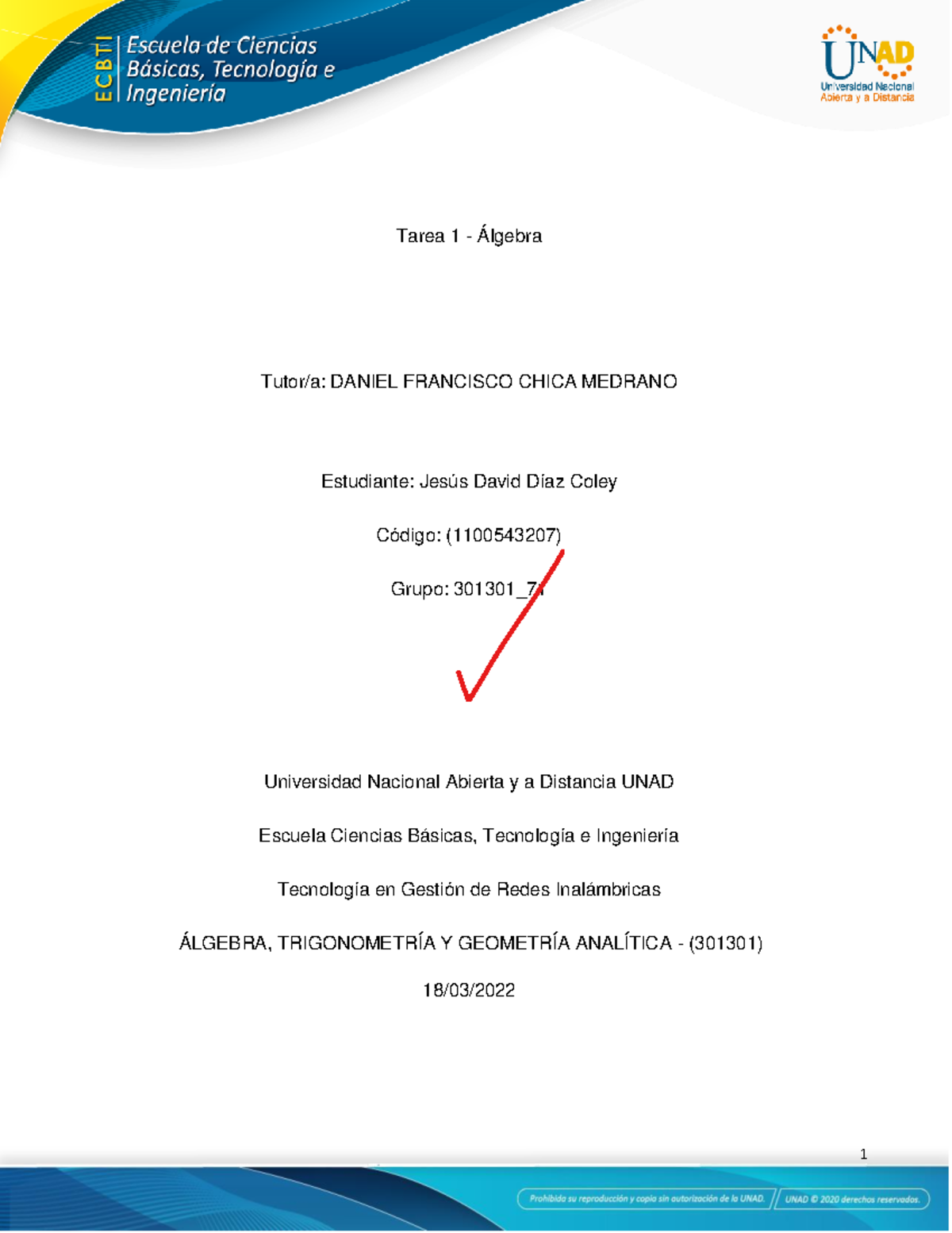 301301 71 Jesús Diaz Tarea 1 - Tarea 1 - Álgebra Tutor/a: DANIEL ...
