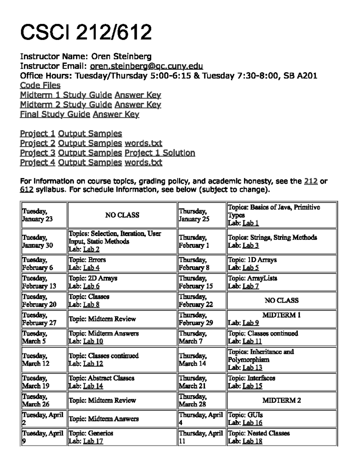 Project 1 to be completed by student - CSCI Instructor Name: Oren ...