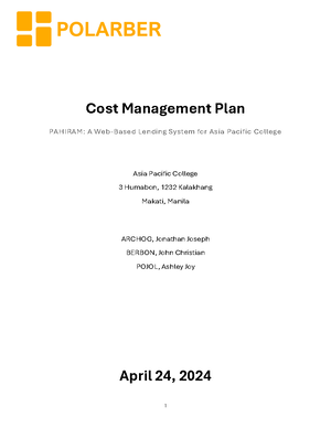 PROJMAN Project Charter - Project Charter PAHIRAM: A Web-Based Lending ...