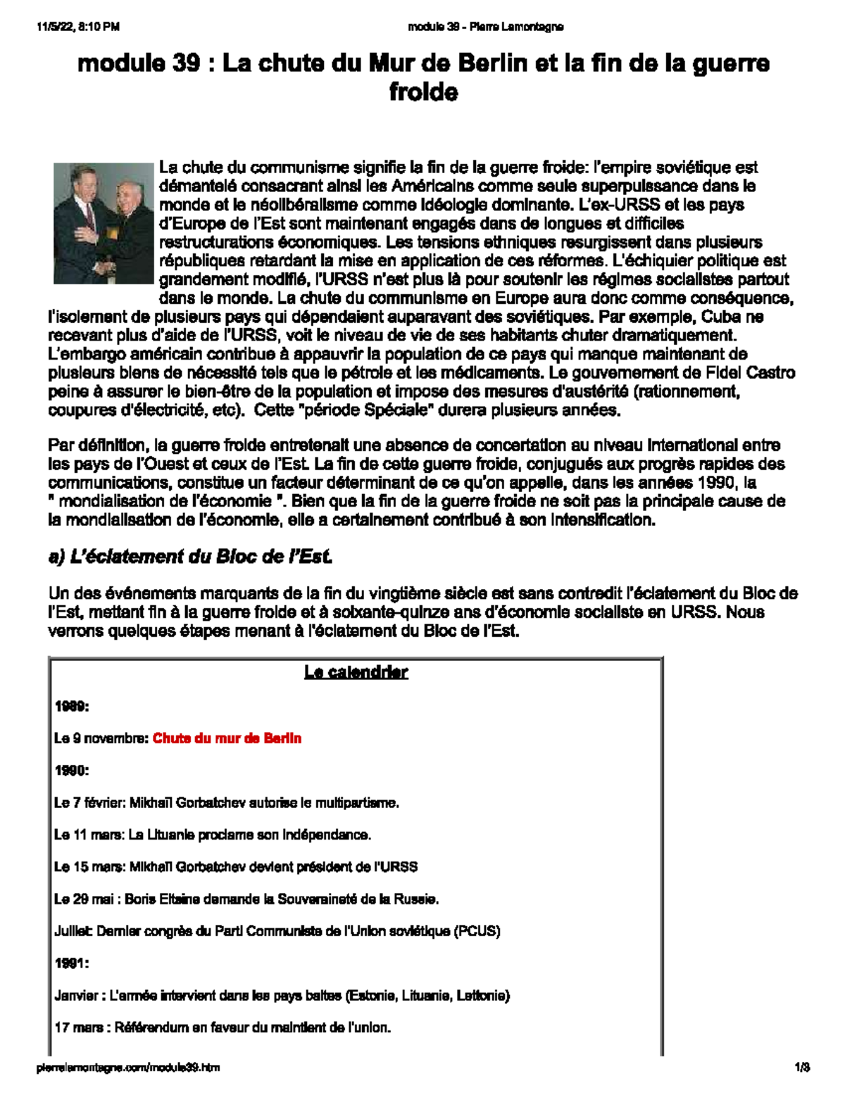 Module FIN DE Guerre Froide - ECO2400 - UQAM - Studocu