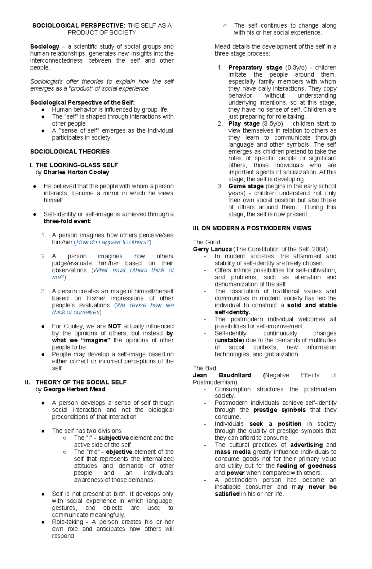 Lecture Notes #2 - Sociological Perspective - SOCIOLOGICAL PERSPECTIVE ...