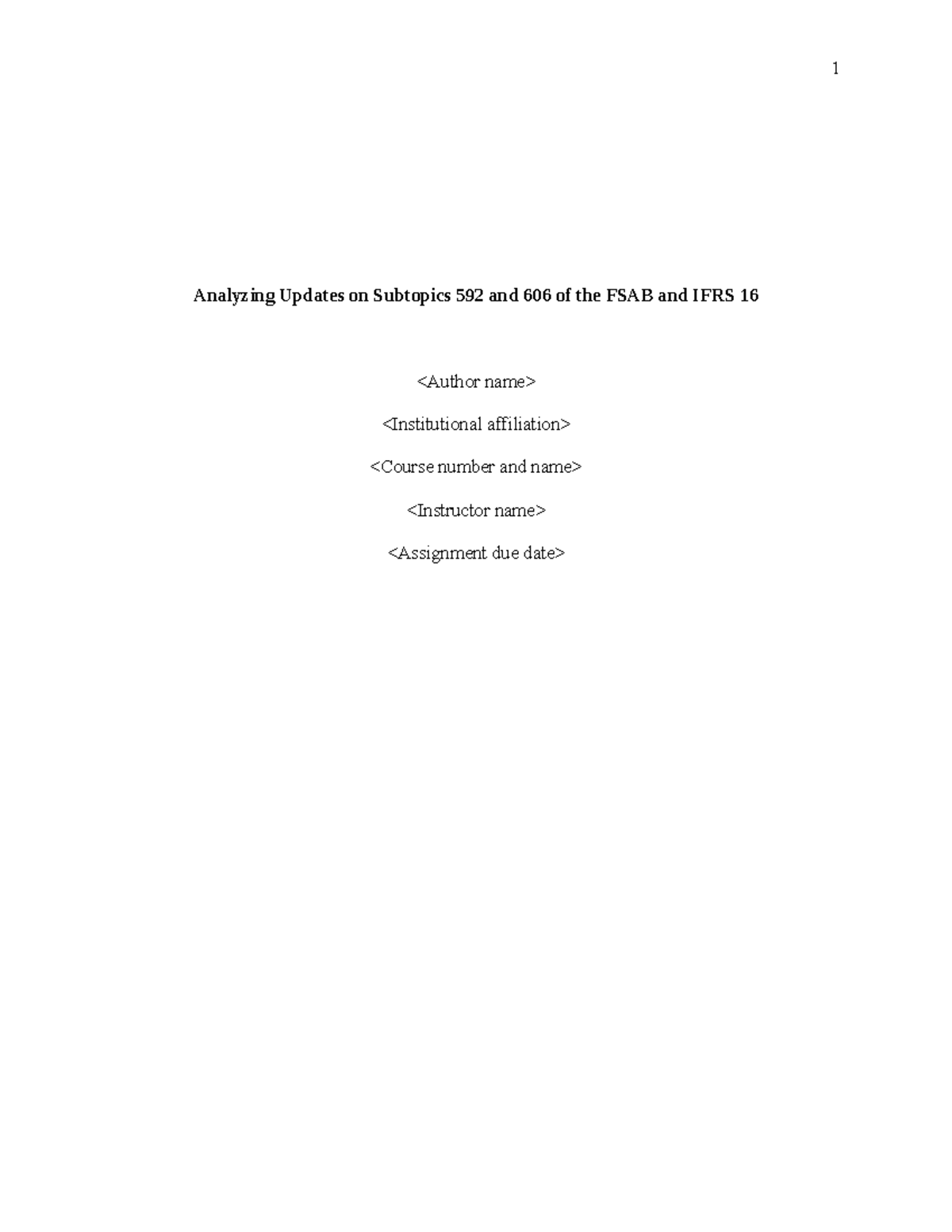 NEW APA7 ed 3 - Analyzing Updates on Subtopics 592 and 606 of the FSAB ...