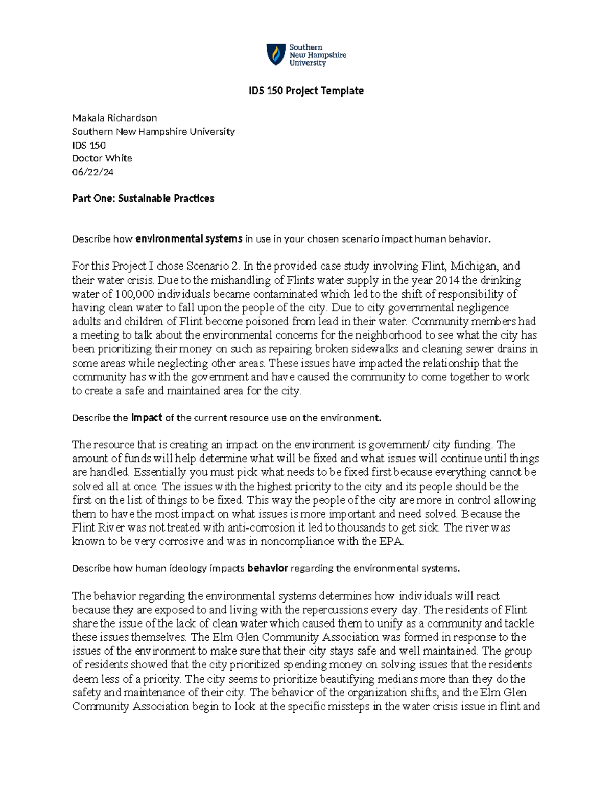 Module 7 Final Project - IDS 150 Project Template Makala Richardson ...