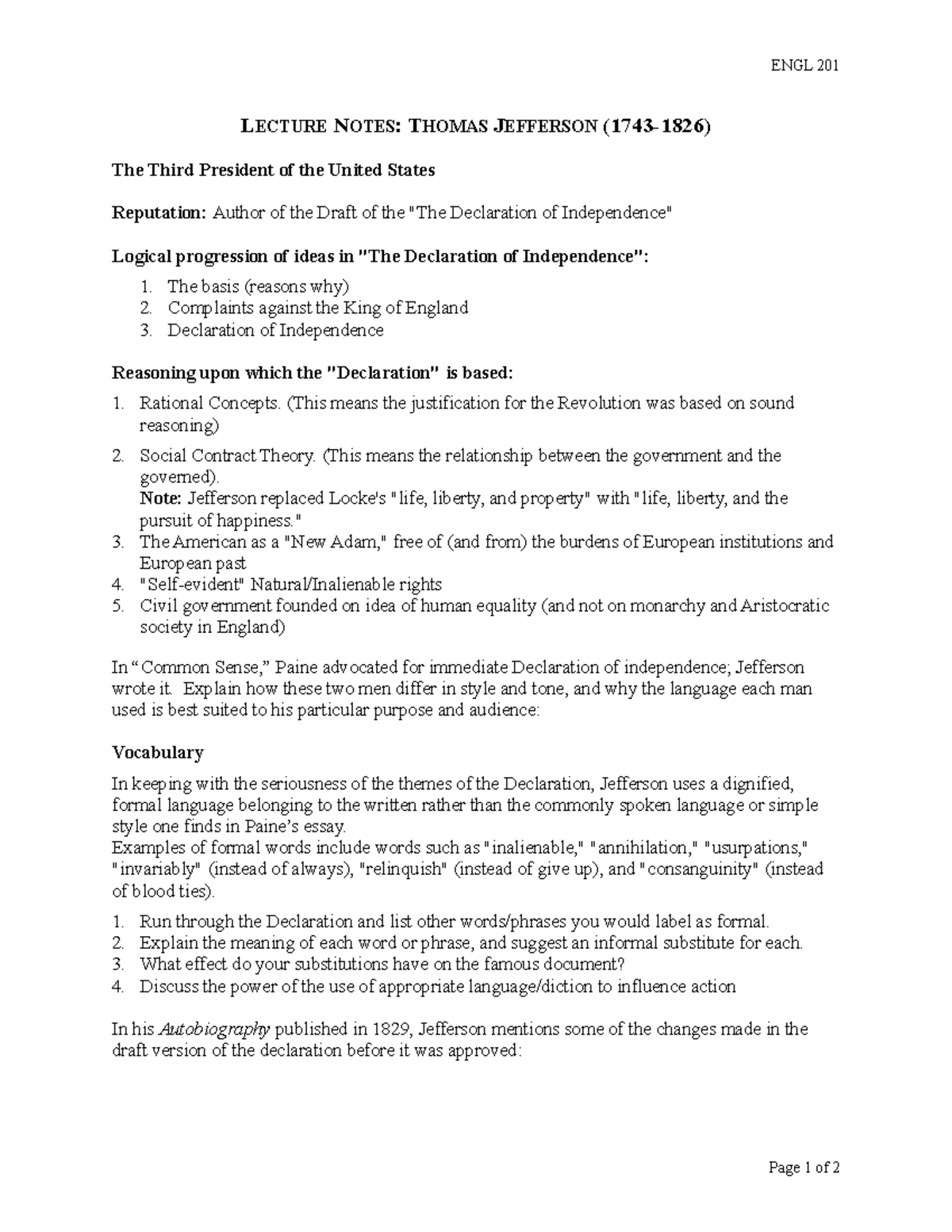 Lecture Notes Thomas Jefferson - Deprecated API usage: The SVG back-end ...