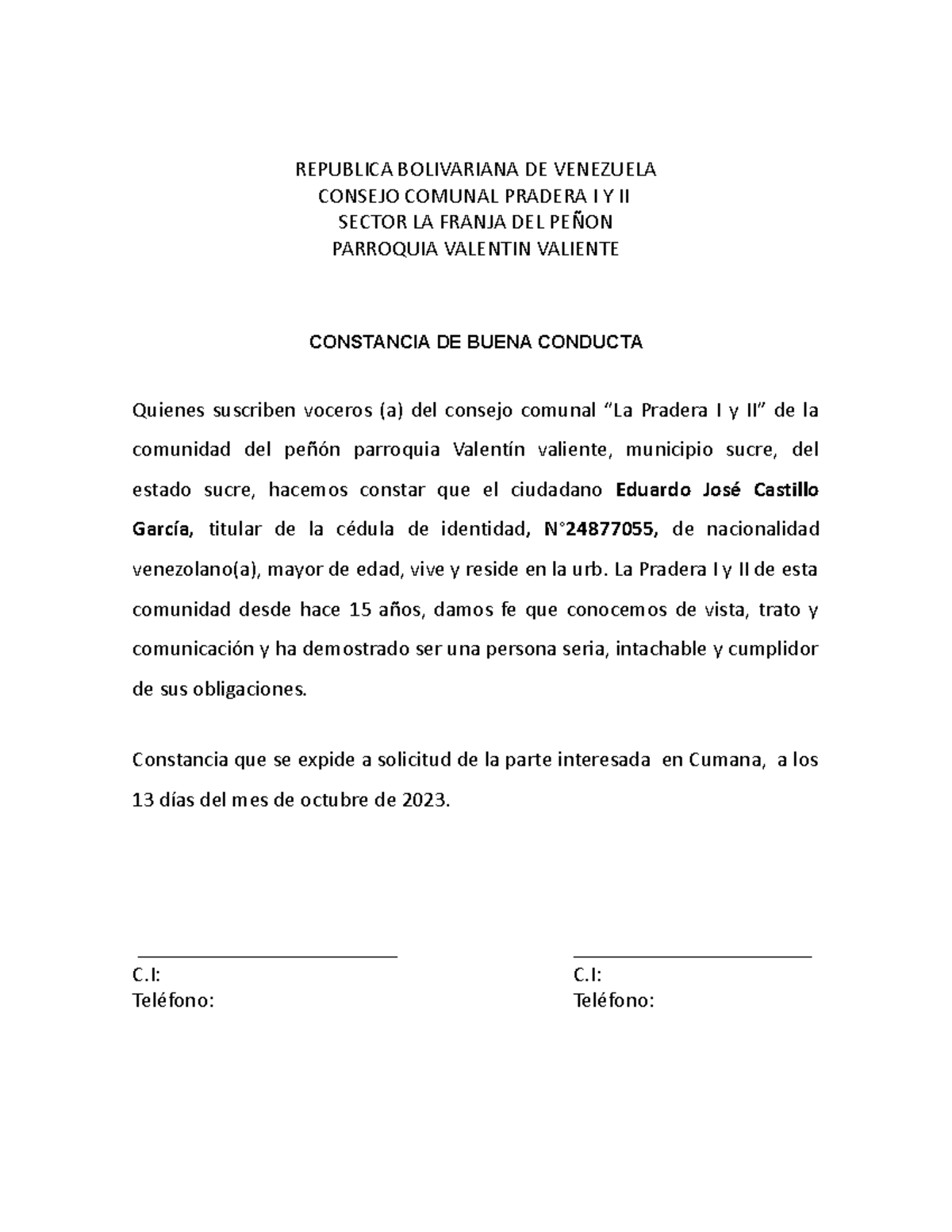 Carta De Buena Conducta Puerto Rico at Lance Upshaw blog