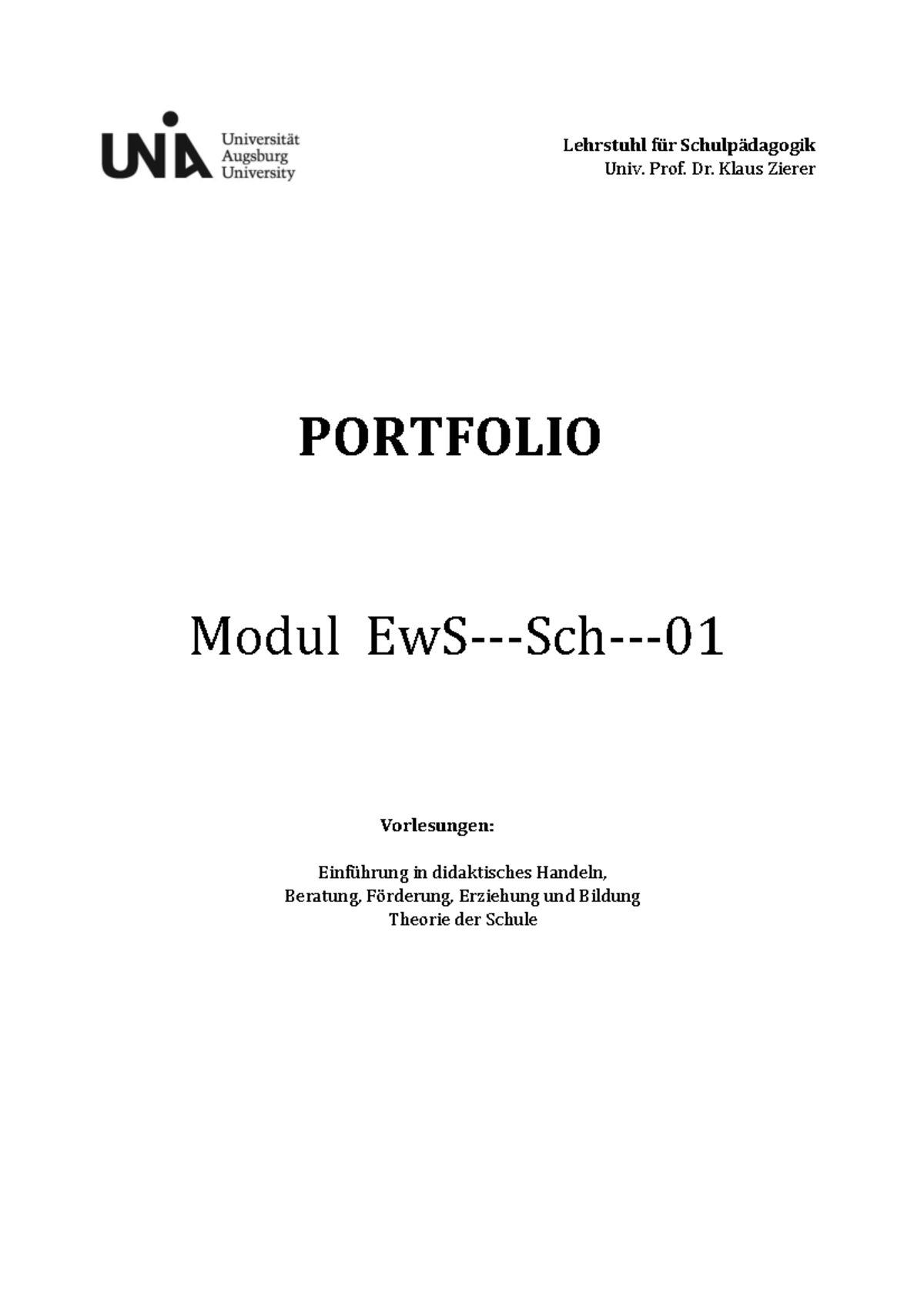 Portfolio Musterlösung - Lehrstuhl Univ. Prof. Dr. Klaus Zierer ...